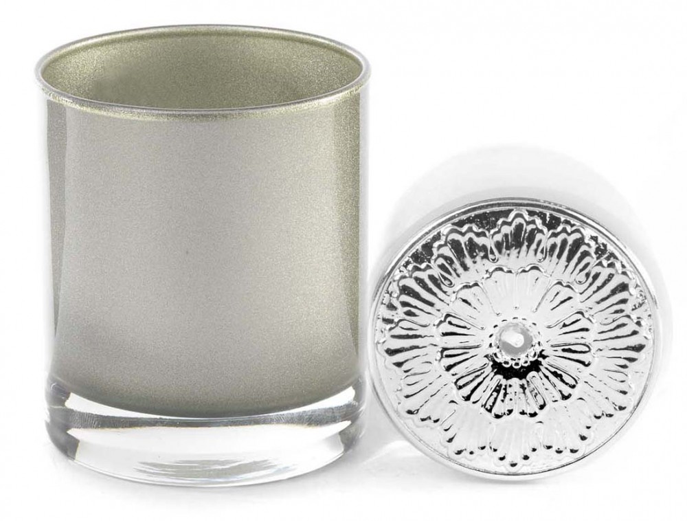 Candela in vetro PEONIA 7cm h.8cm - VERDE SALVIA