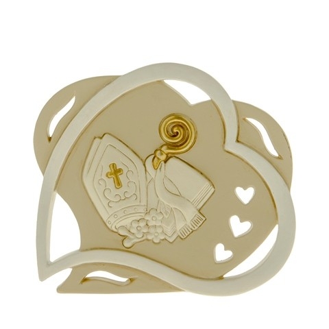 IMMAGINE IN CERAMICA CON SIMBOLO CRESIMA 8 CM